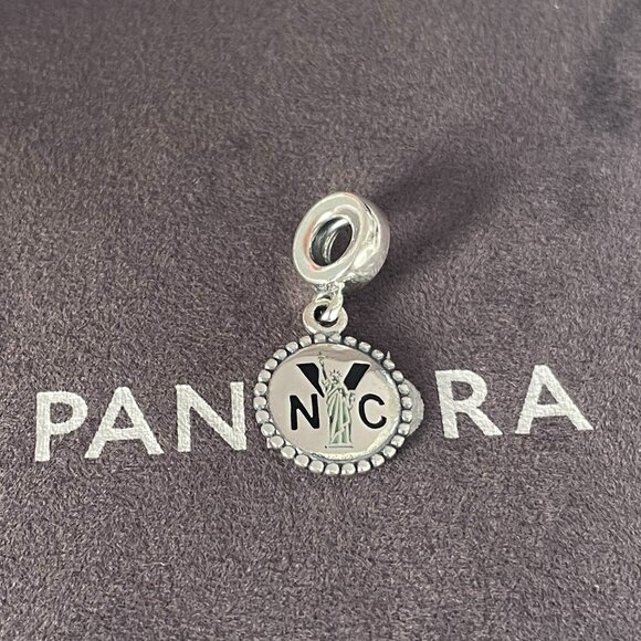 Pandora | Jewelry | Pandora Blue Lady Liberty Exclusive Charm | Poshmark
